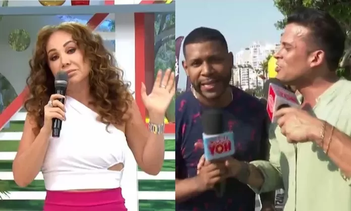 Janet Barboza se molestó al ver a Christian Domínguez