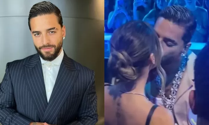 Maluma causó revuelo por apasionado beso a su novia en los Billboard ...