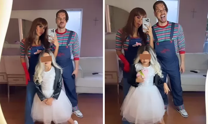Disfraz de Melissa Paredes, Anthony Aranda y su hija