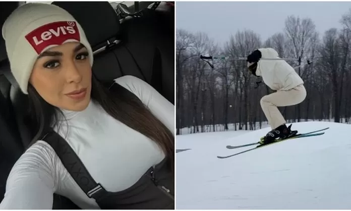 Onelia Molina sorprende con impactante salto en la nieve
