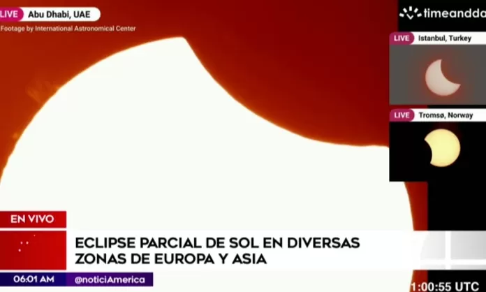 Eclipse parcial de sol en diversas zonas de Europa y Asia