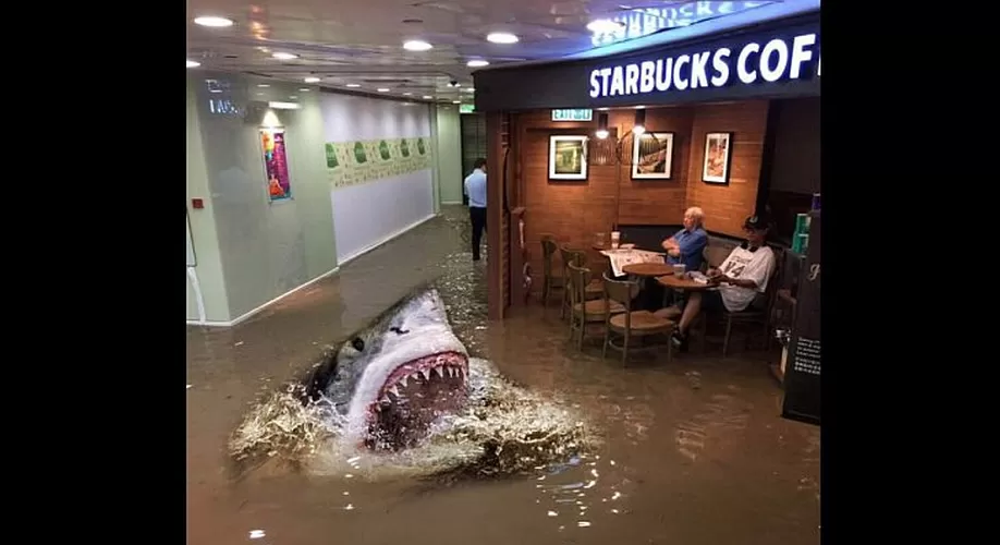 Facebook: hombre sentado en local inundado de Starbucks se convierte en ...