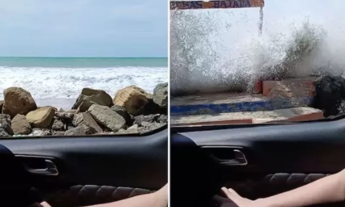 Video de la ola gigante que sorprendió a una familia