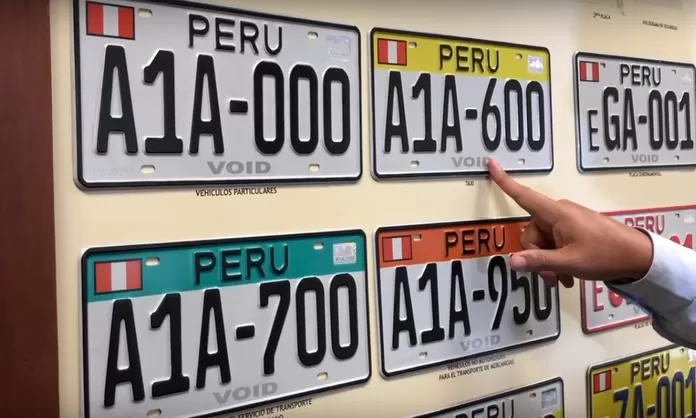 Significado de colores de placas vehiculares en Perú