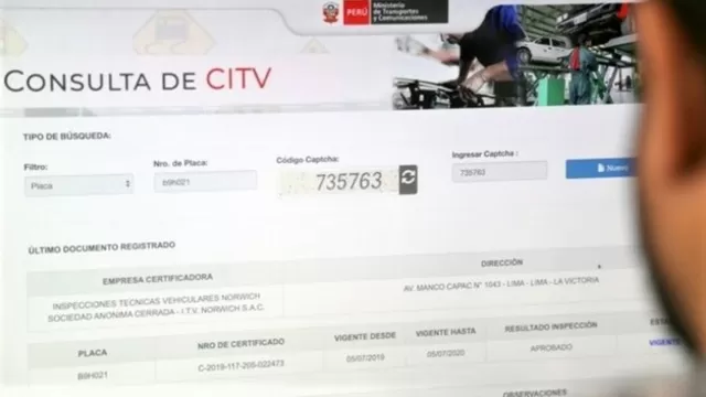Consulta de revisión técnica vehicular por placa perú 2021 - América ...